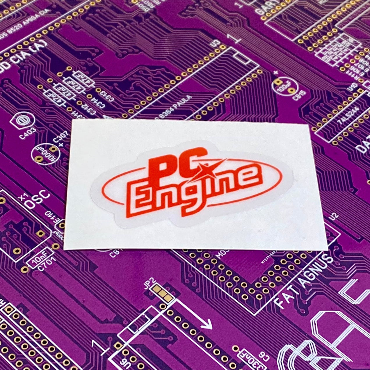 PC Engine Clear Vinyl Sticker v2.0 (red) | GrafxGear