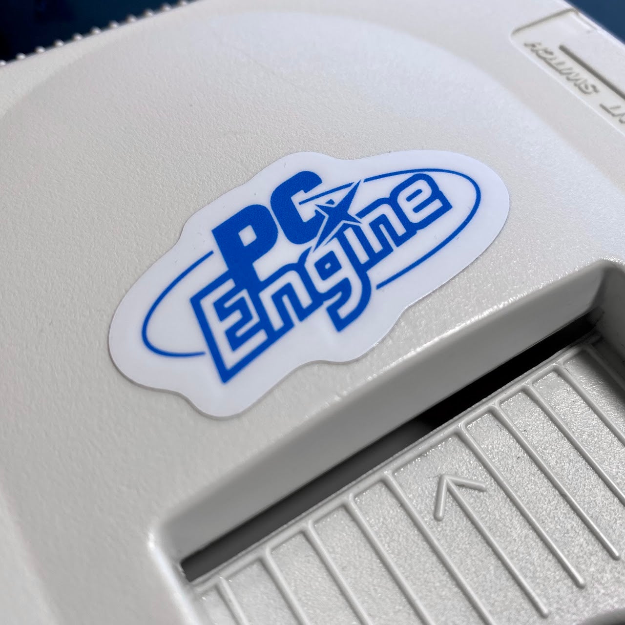 PC Engine White Vinyl Sticker (blue) | GrafxGear
