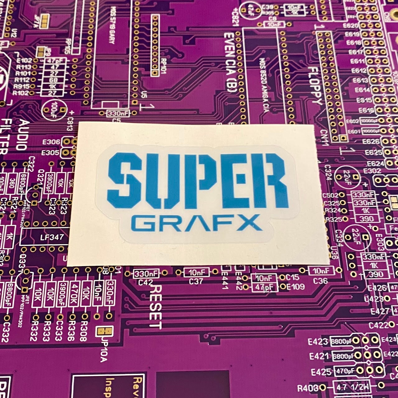 Super Grafx Clear Vinyl Sticker (blue) | GrafxGear